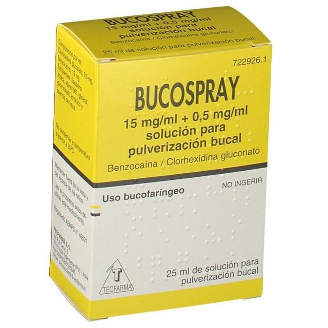 BUCOSPRAY 15 mg/ml + 0,5 mg/ml SOLUCION PARA PULVERIZACION BUCAL 1 ...